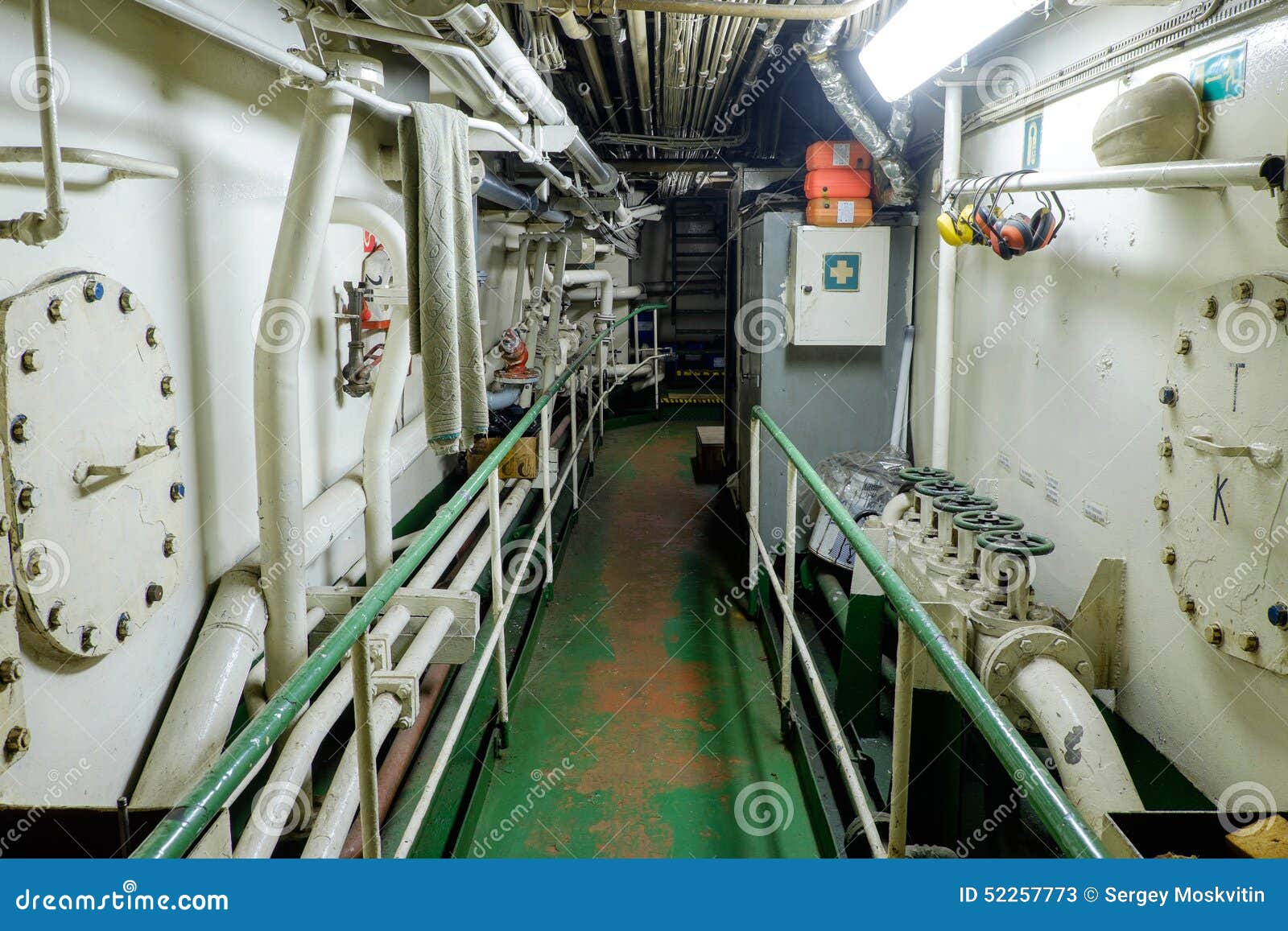 Engine Room Spaces on a Modern Vessel Stock Image - Image of diesel ...