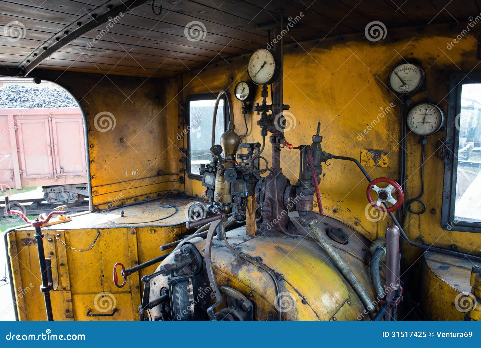 Engine Room of Steam Locomotive Stock Image - Image of antique, coal ...