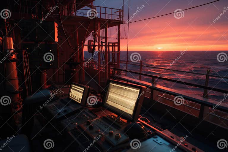 Engine Room on the Tower Crane Stock Illustration - Illustration of ...