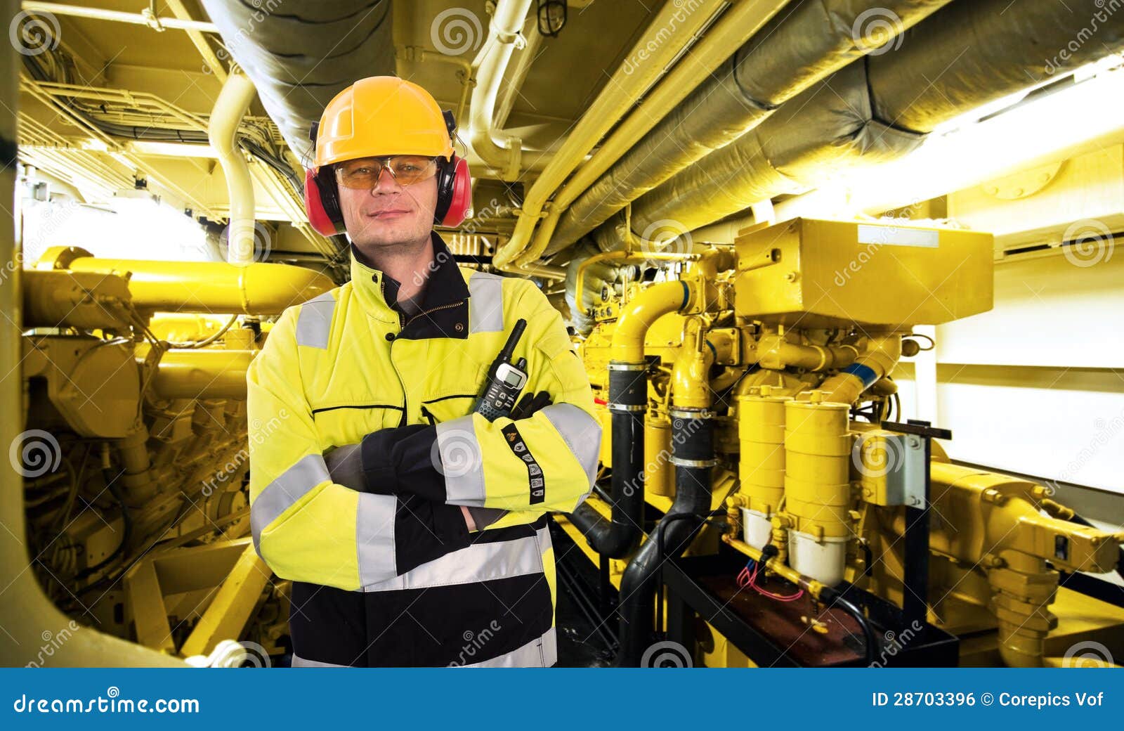 Engine room worker stock photo. Image of diesel, industrial - 28703396