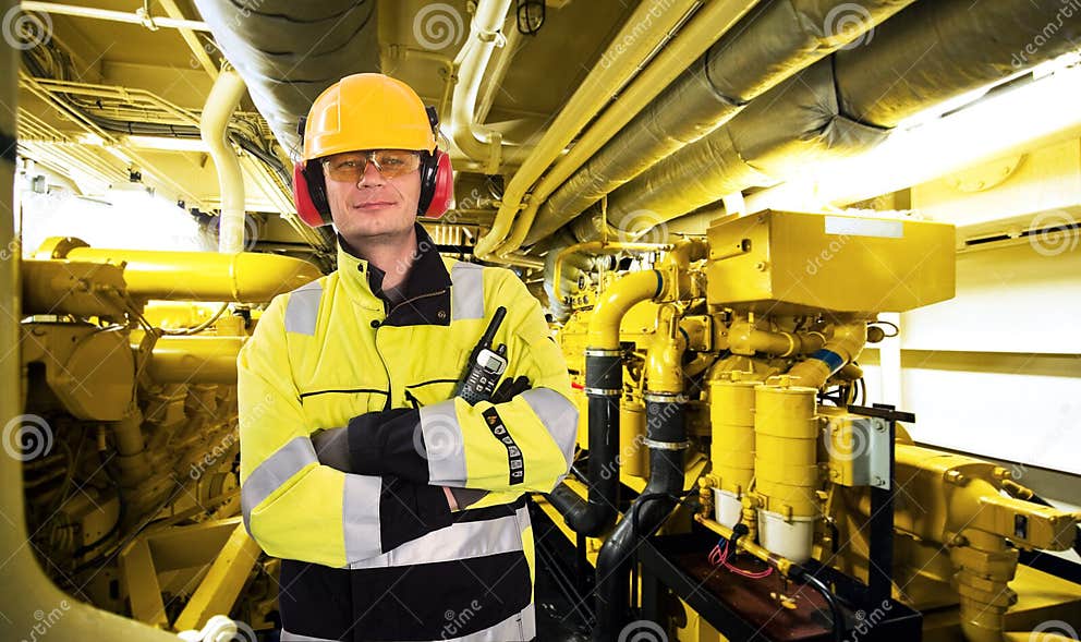 Engine room worker stock photo. Image of diesel, industrial - 28703396