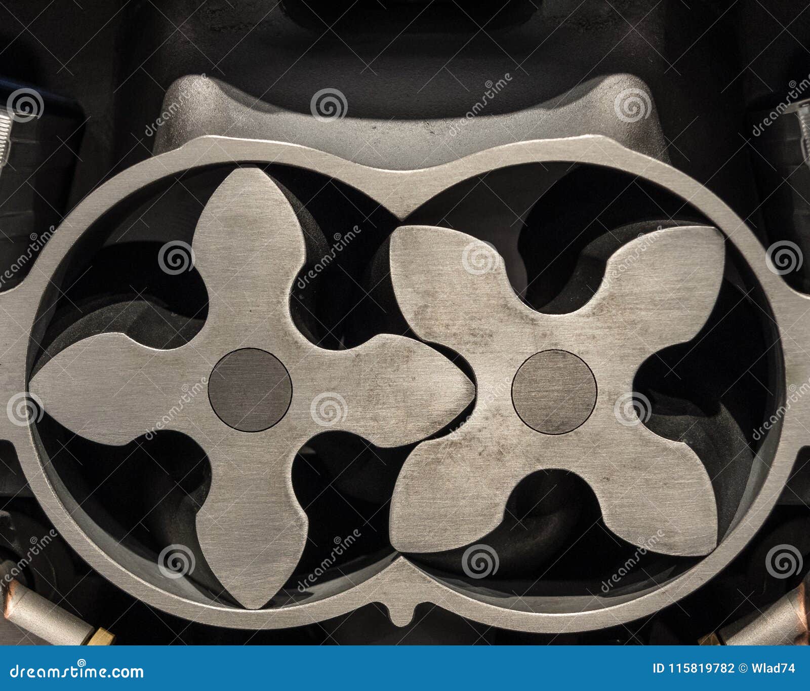 Engine with Rotor of a Modern Car Stock Photo - Image of metallic ...