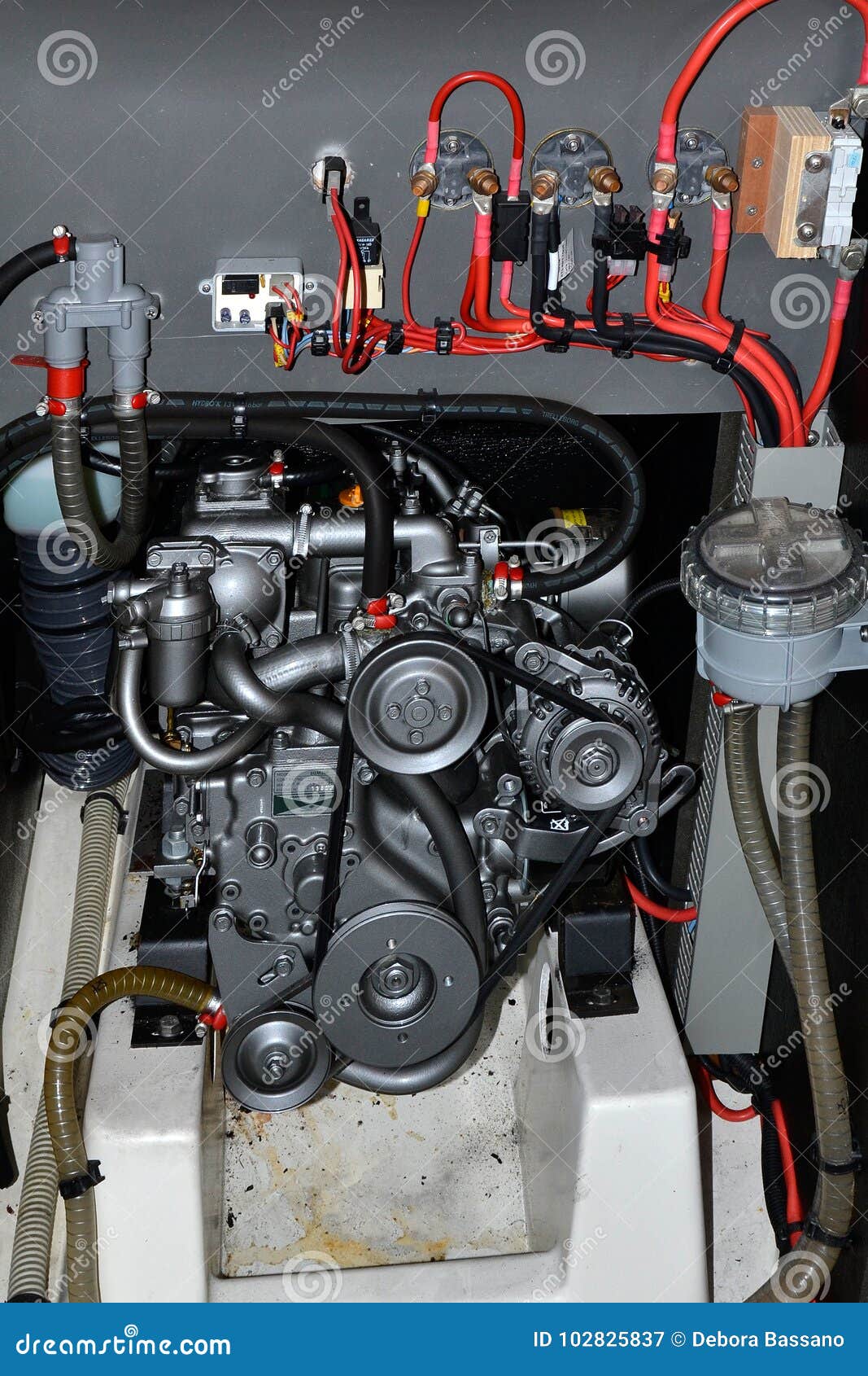 Engine of a sailboat stock image. Image of service, shaft - 102825837
