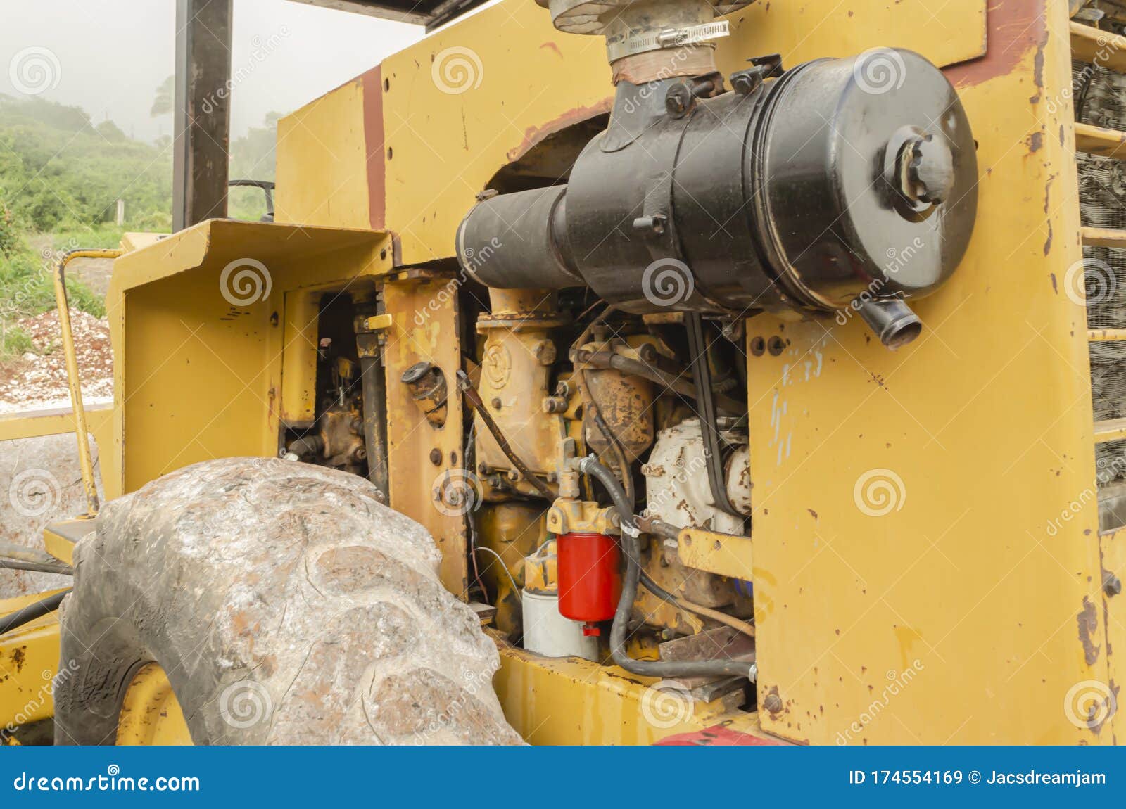 Engine Side of Roller Compactor Stock Image - Image of machine ...