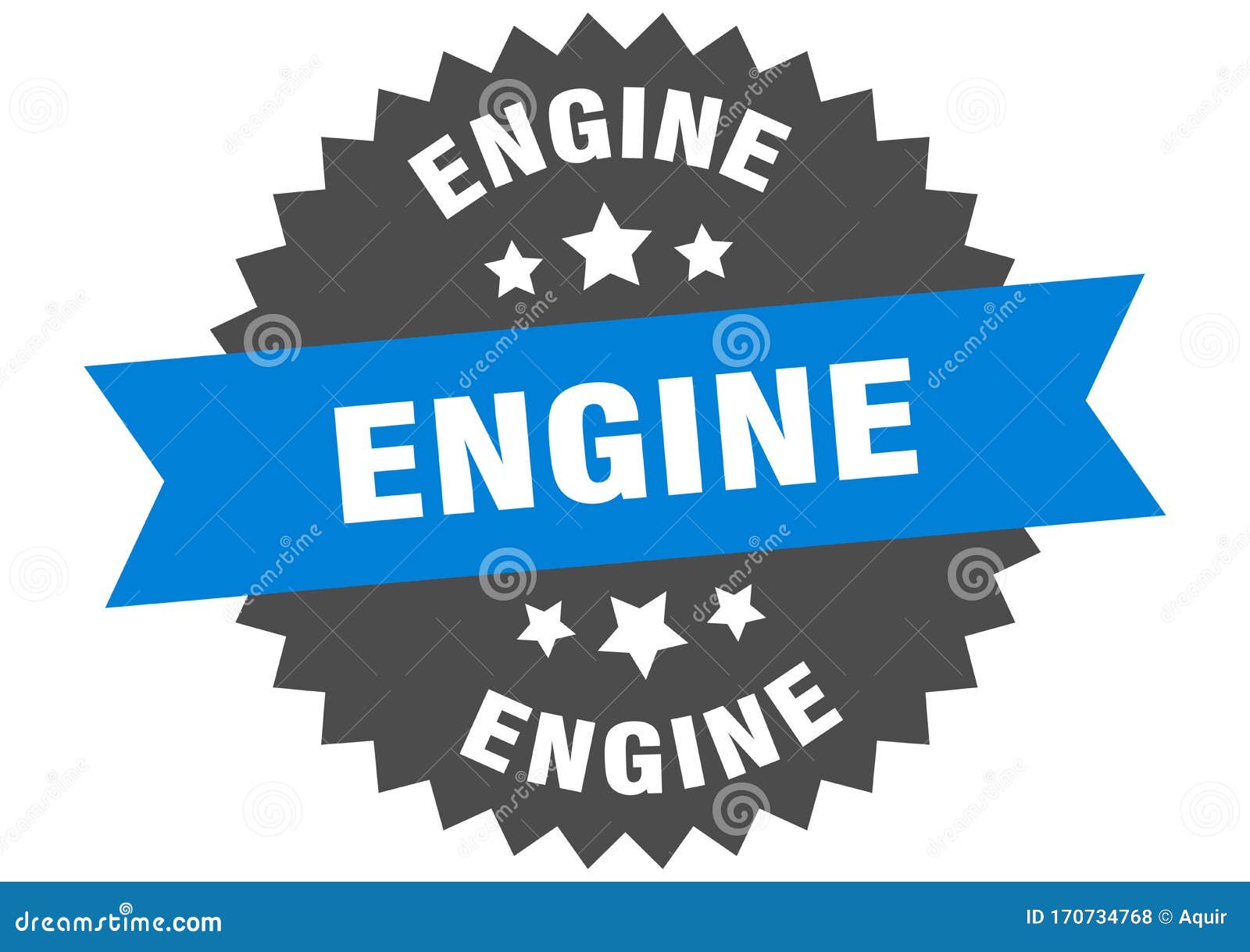 Engine Sign. Engine Circular Band Label. Engine Sticker Stock Vector ...