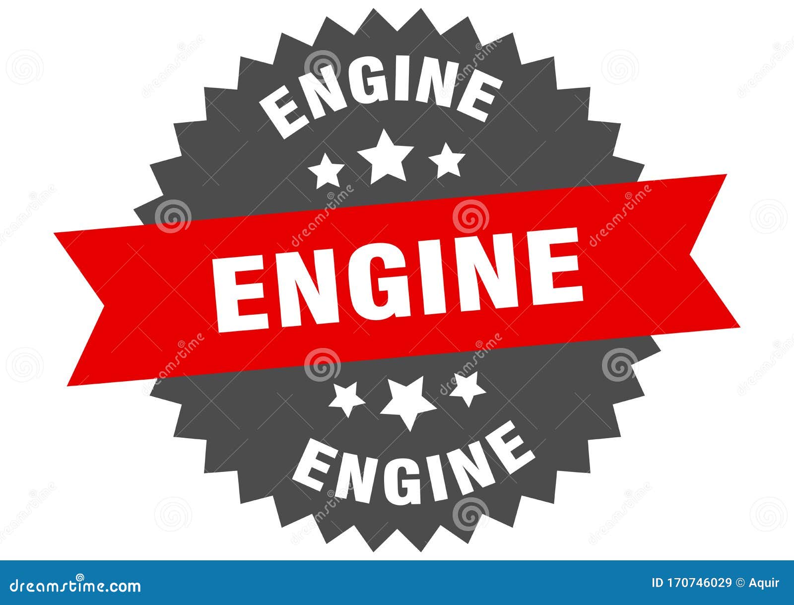 Engine Sign. Engine Circular Band Label. Engine Sticker Stock Vector ...