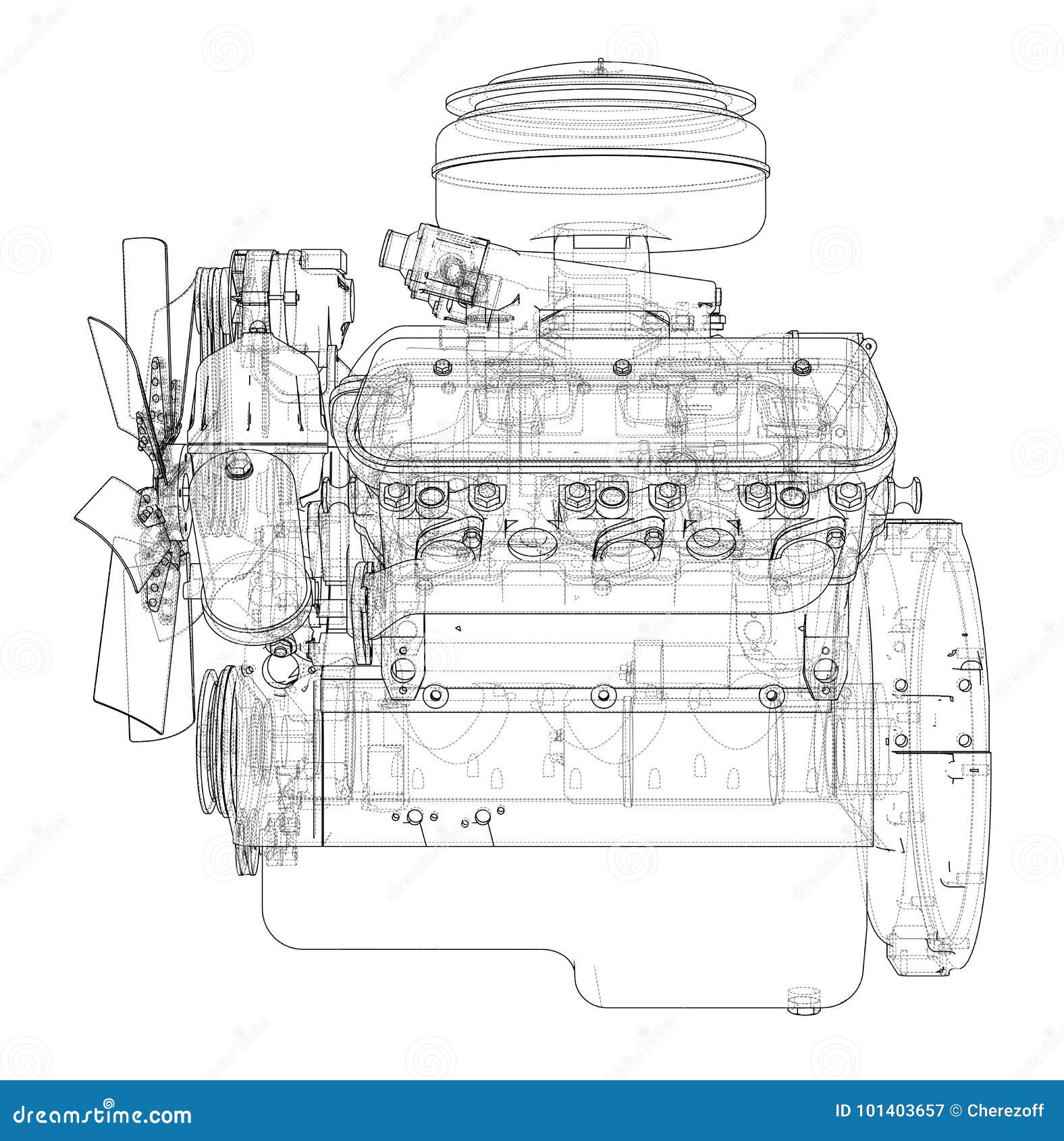 Engine sketch. Vector stock vector. Illustration of modern - 101403657