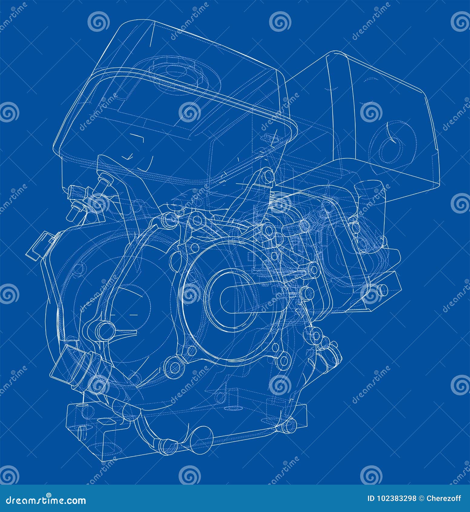 Engine sketch. Vector stock vector. Illustration of design - 102383298