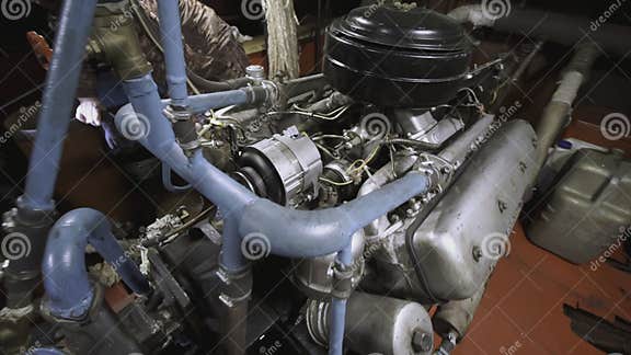 Engine of a Small Ship in the Engine Room. CLIP Stock Photo - Image of ...