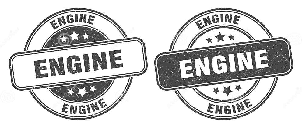 Engine Stamp. Engine Label. Round Grunge Sign Stock Vector ...