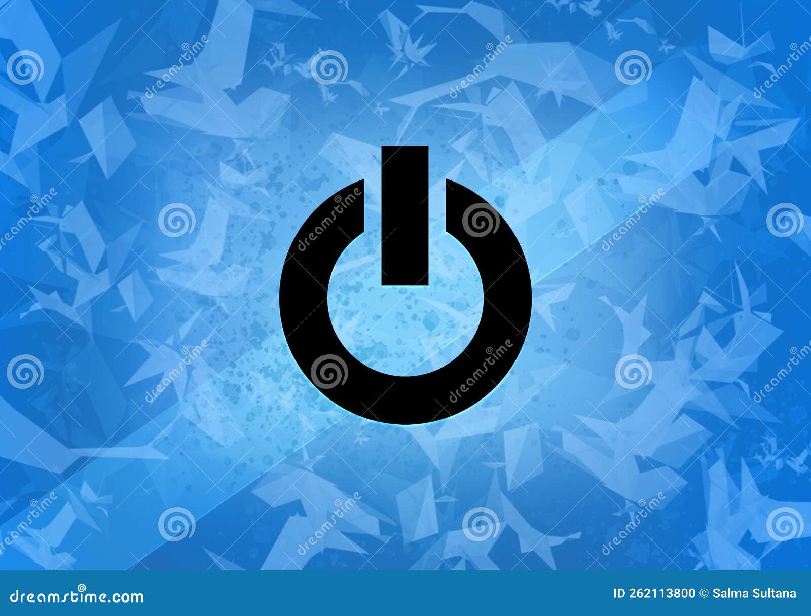 Engine Start Aesthetic Abstract Icon on Blue Background Stock ...
