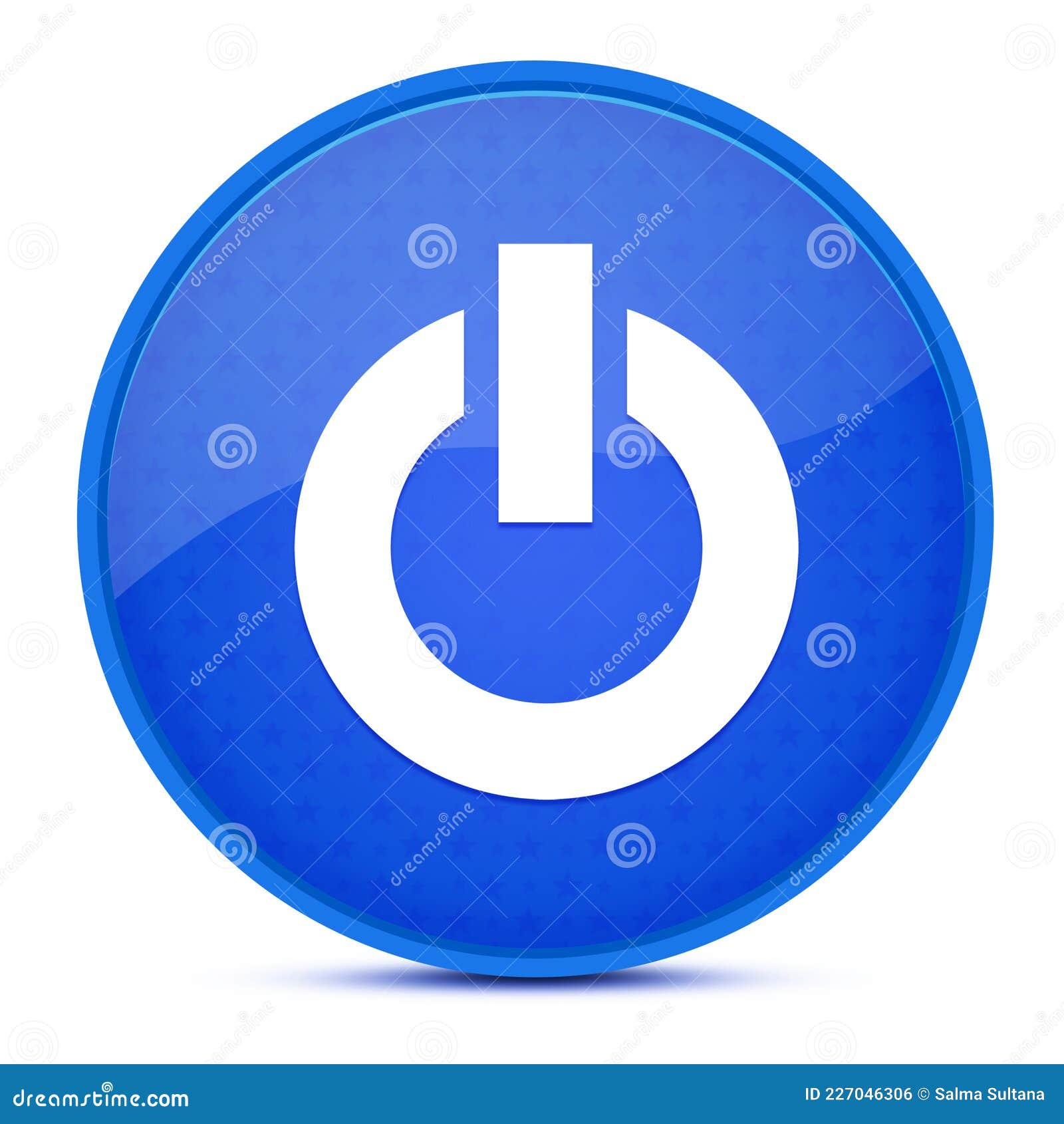 Engine Start Aesthetic Glossy Blue Round Button Abstract Stock ...