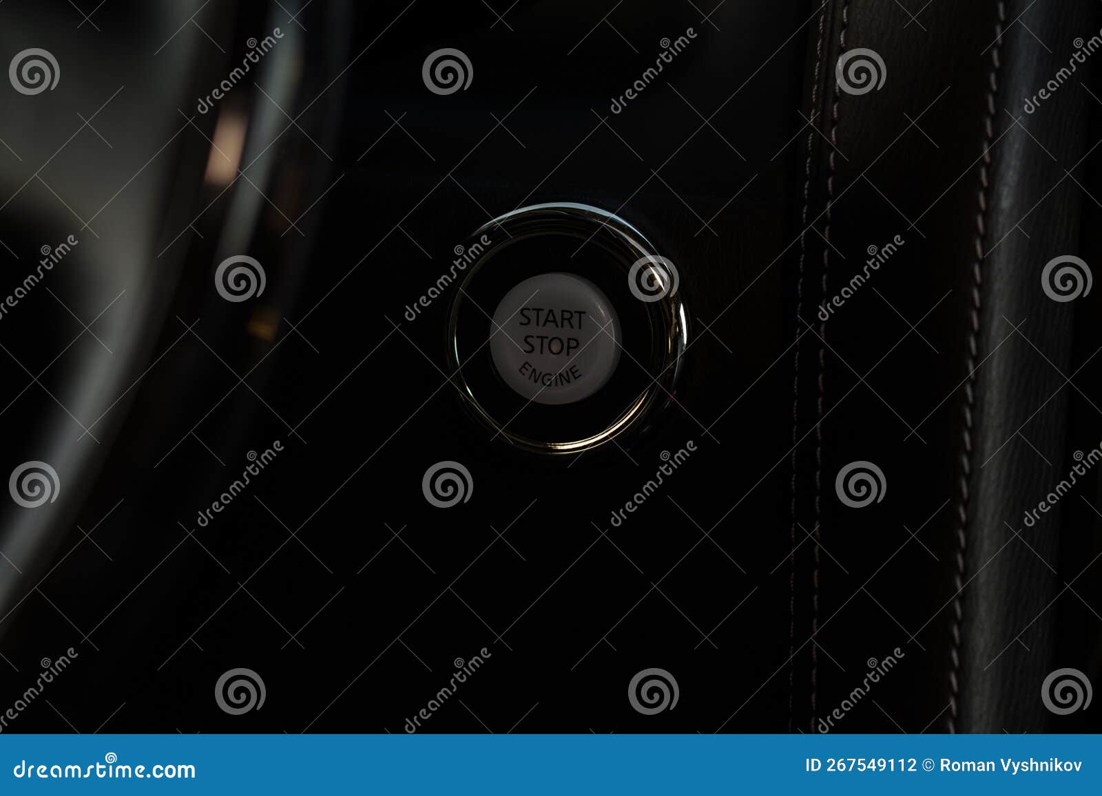 Engine Start Button Close Up. Stock Photo - Image of sign, ignition ...