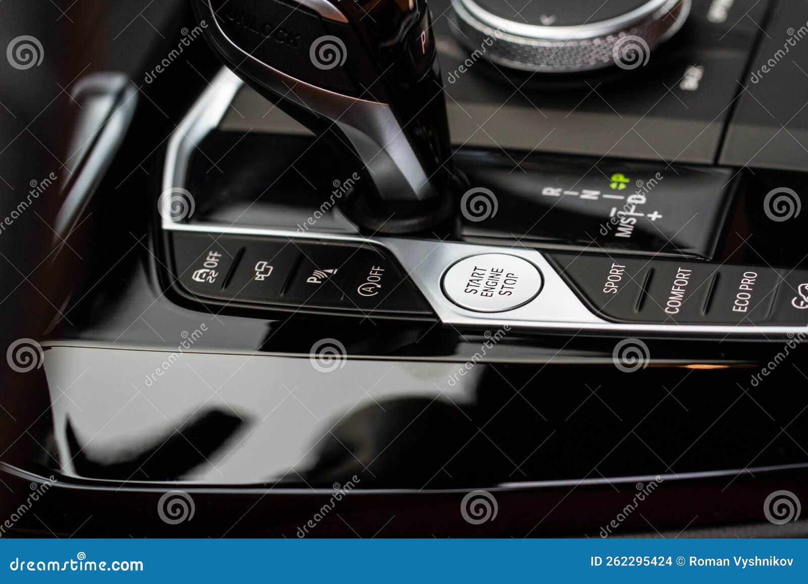 Engine Start Button. Close Up Engine Car Start Stop Button Stock Photo ...