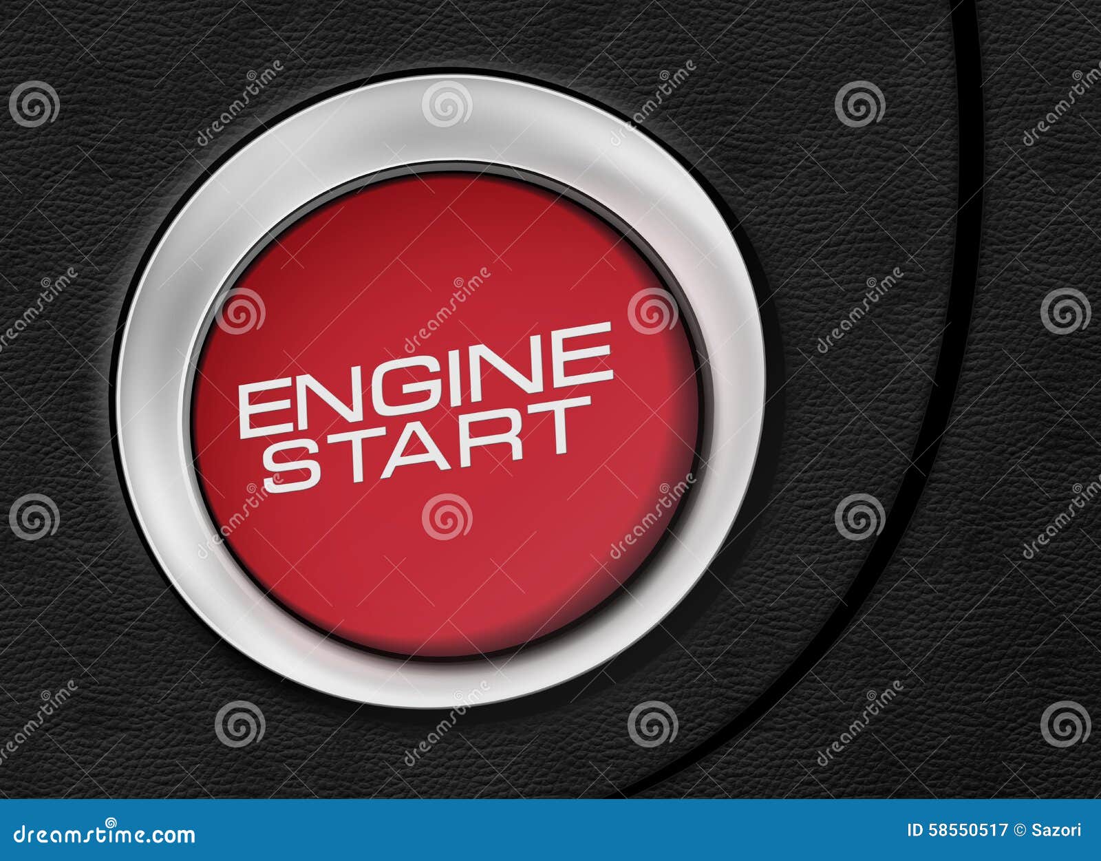 Engine Start Button Close-up Image Stock Illustration - Illustration of ...