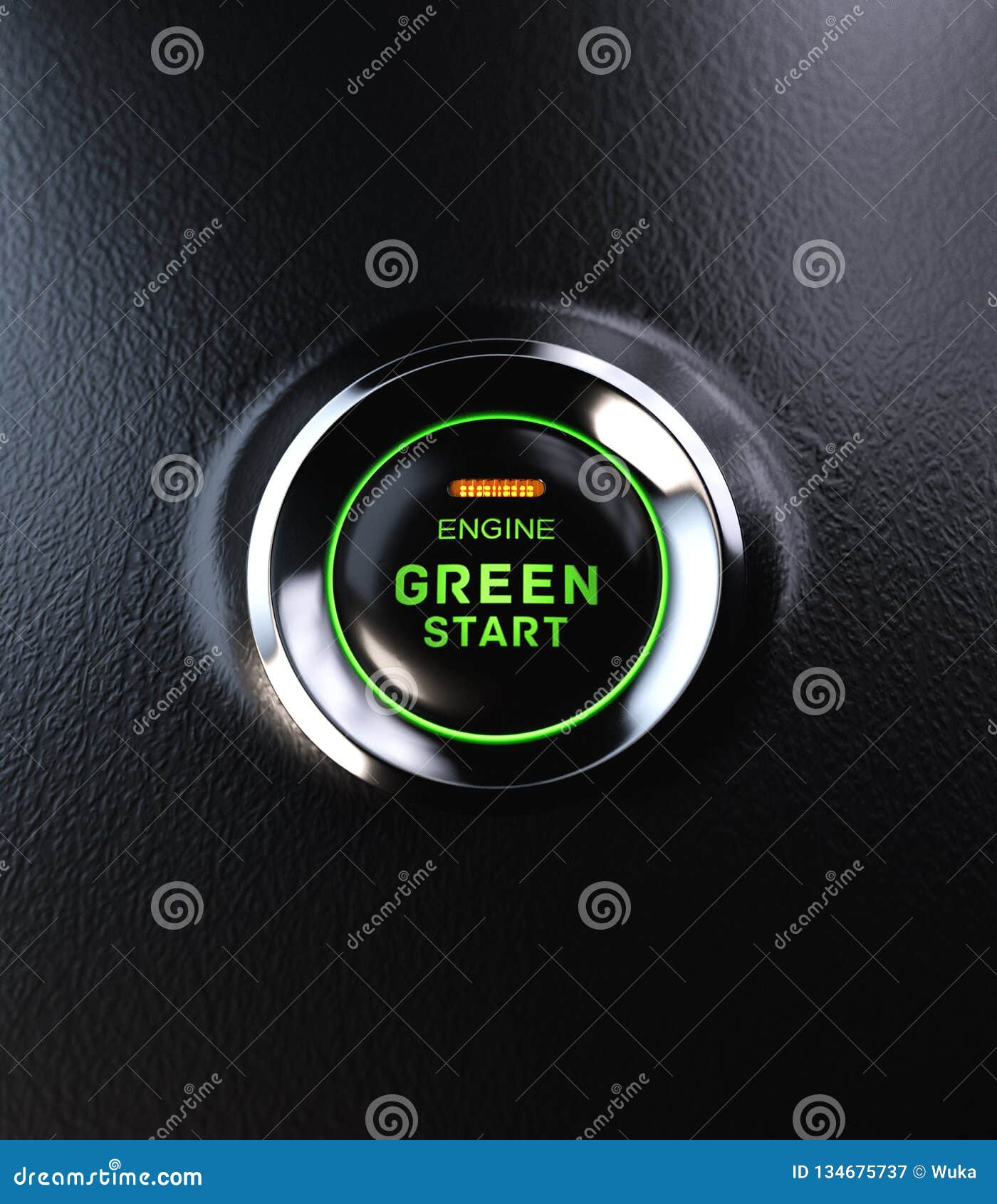 Engine Start Button Go Green Concept Stock Image - Image of render ...