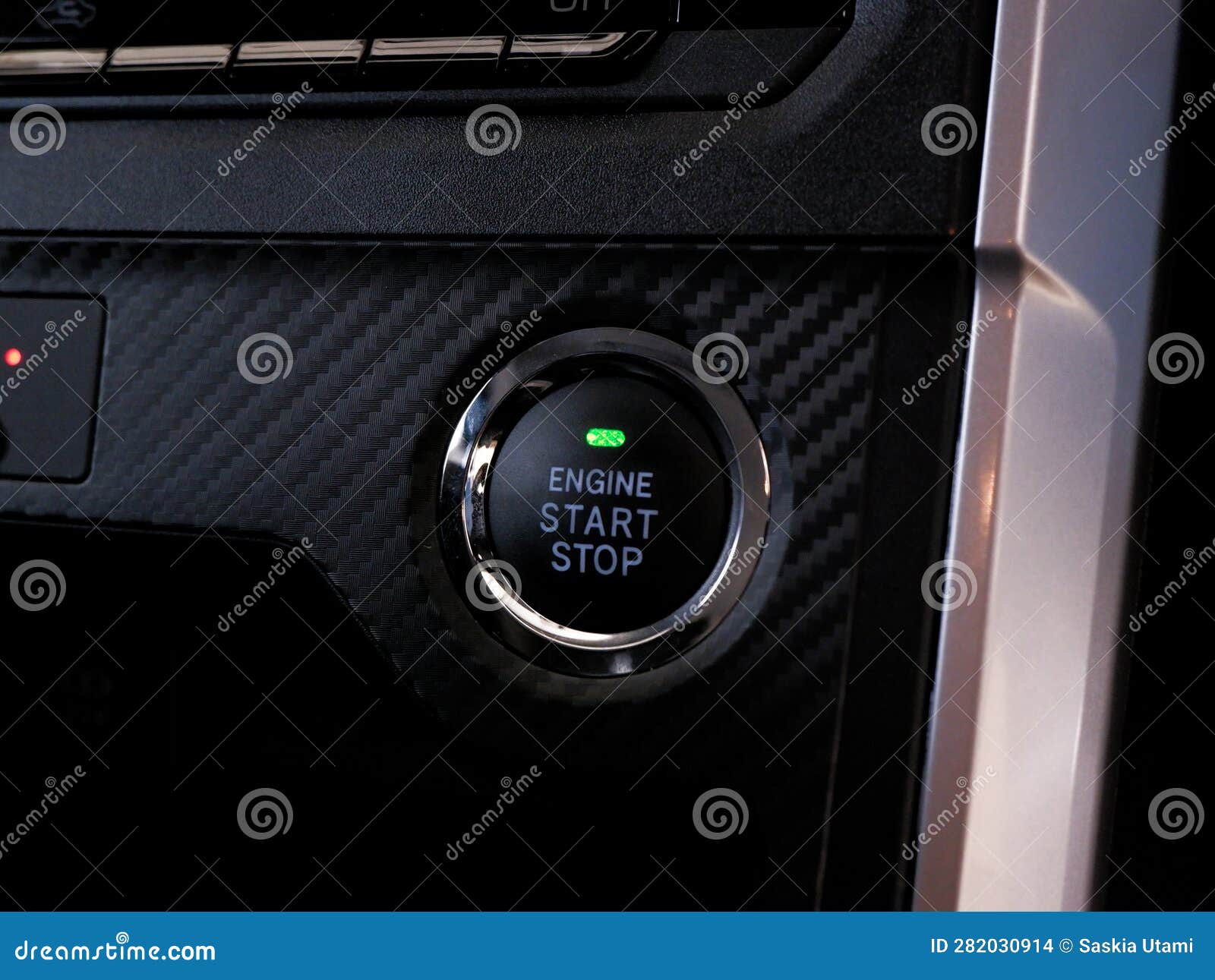 Engine Start Button, Modern Car Start and Stop Button Stock Photo ...