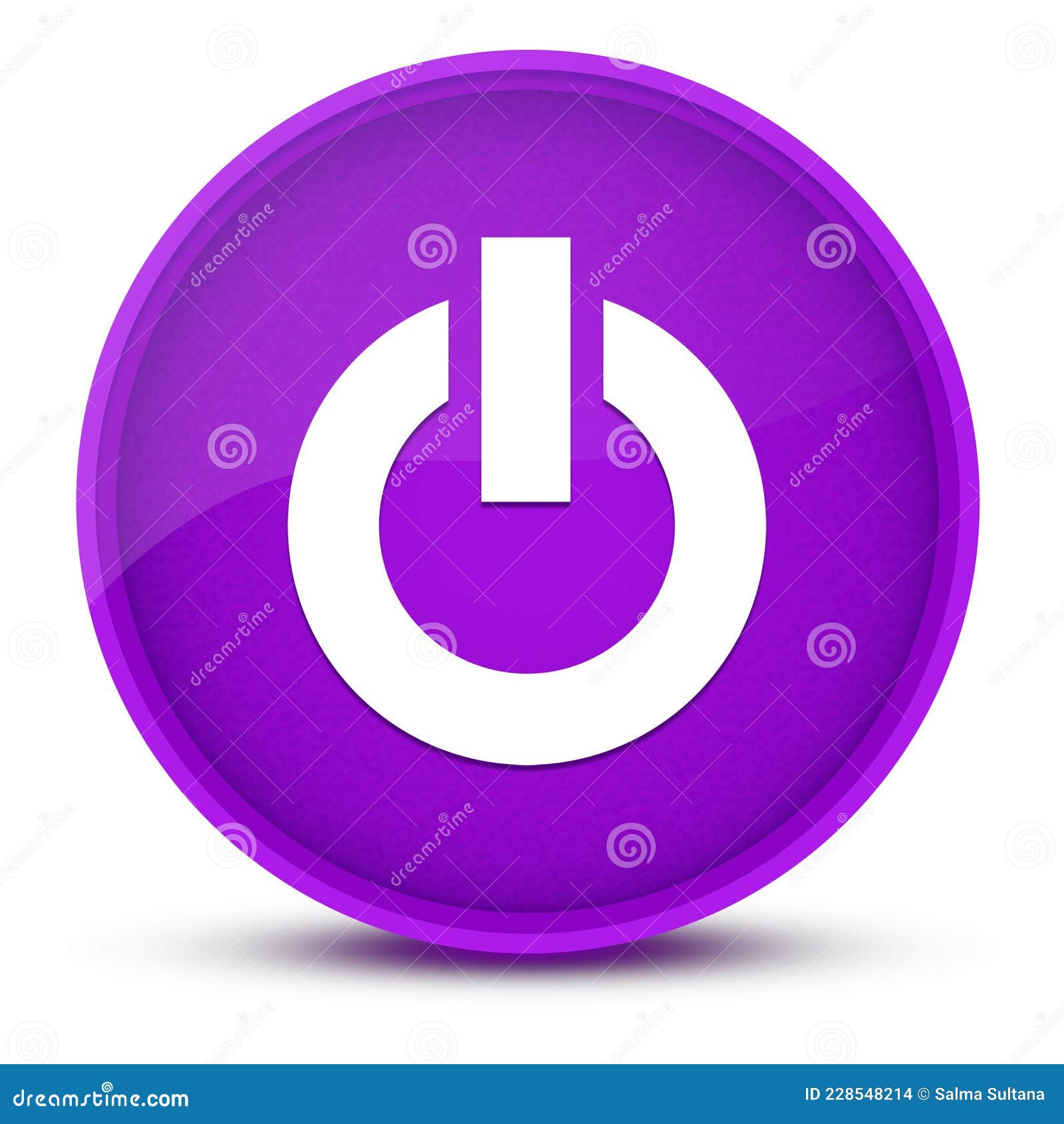 Engine Start Luxurious Glossy Purple Round Button Abstract Stock ...