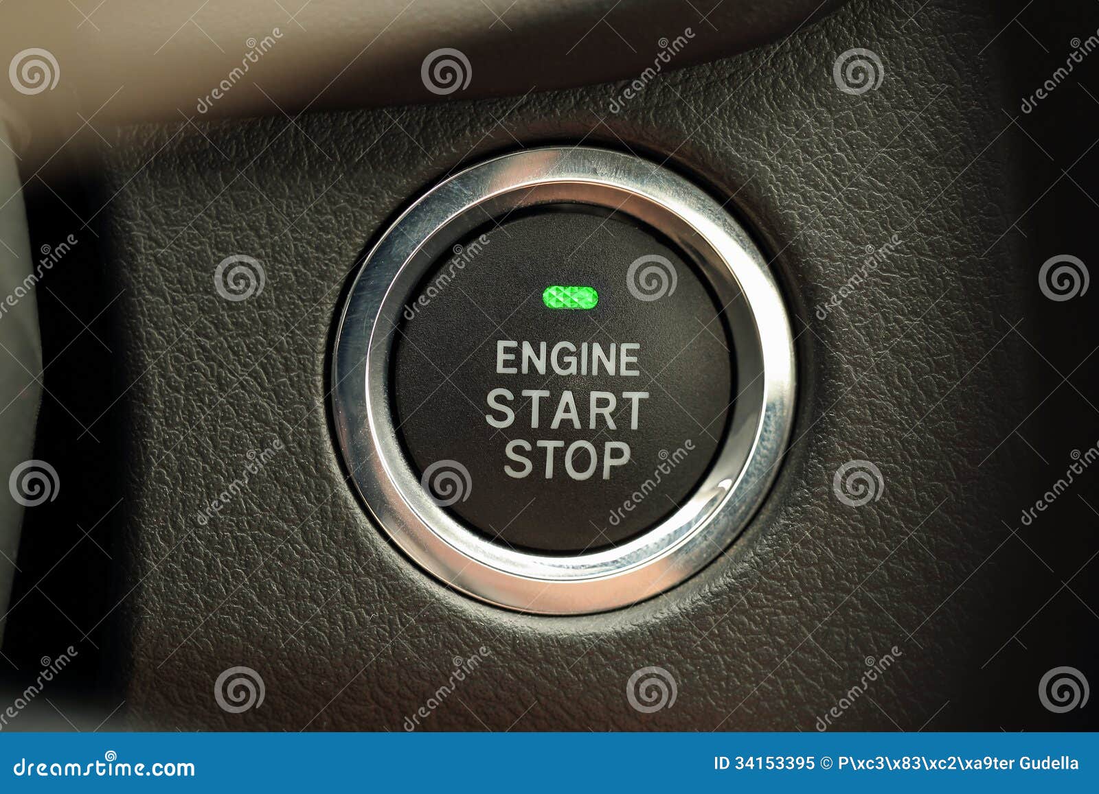 Engine Start Stop Buttom Of Futuristic Autonomous Car Royalty-Free ...
