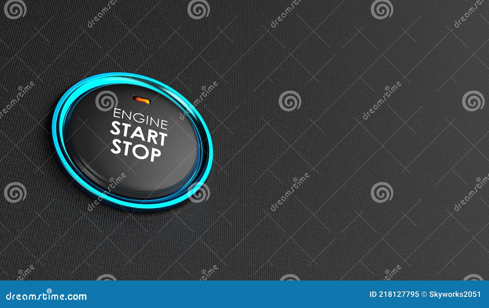 Engine Start Stop Button. Car Dashboard Element. Luxury Car is a New ...