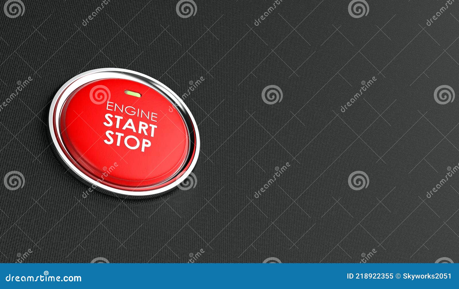 Engine Start Stop Button. Car Dashboard Element. Luxury Car is a New ...