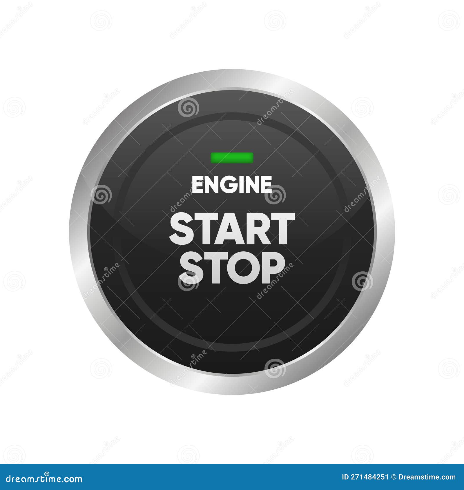 Engine Start Stop Button. Car Dashboard Element. Press the Button To Start the Car. Realistic ...