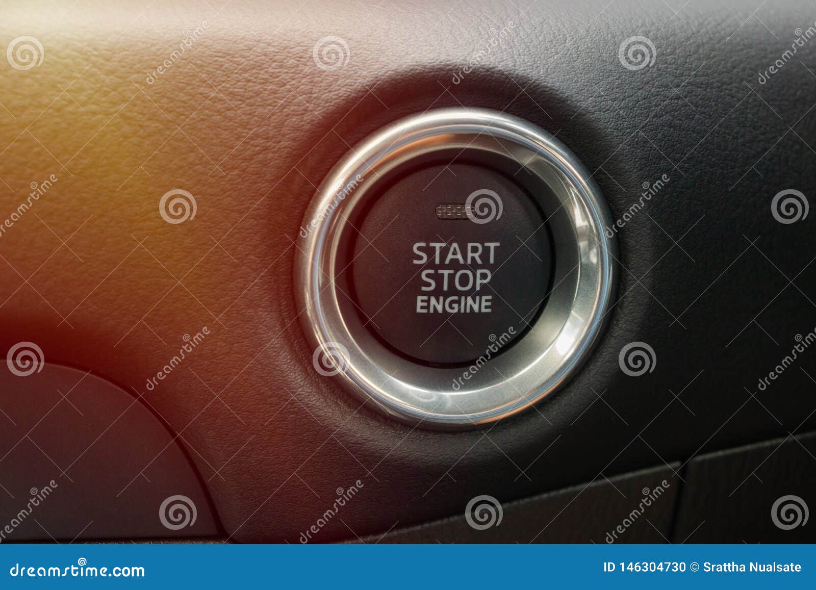 Engine Start and Stop Button on Dashboard in the Car Stock Photo ...