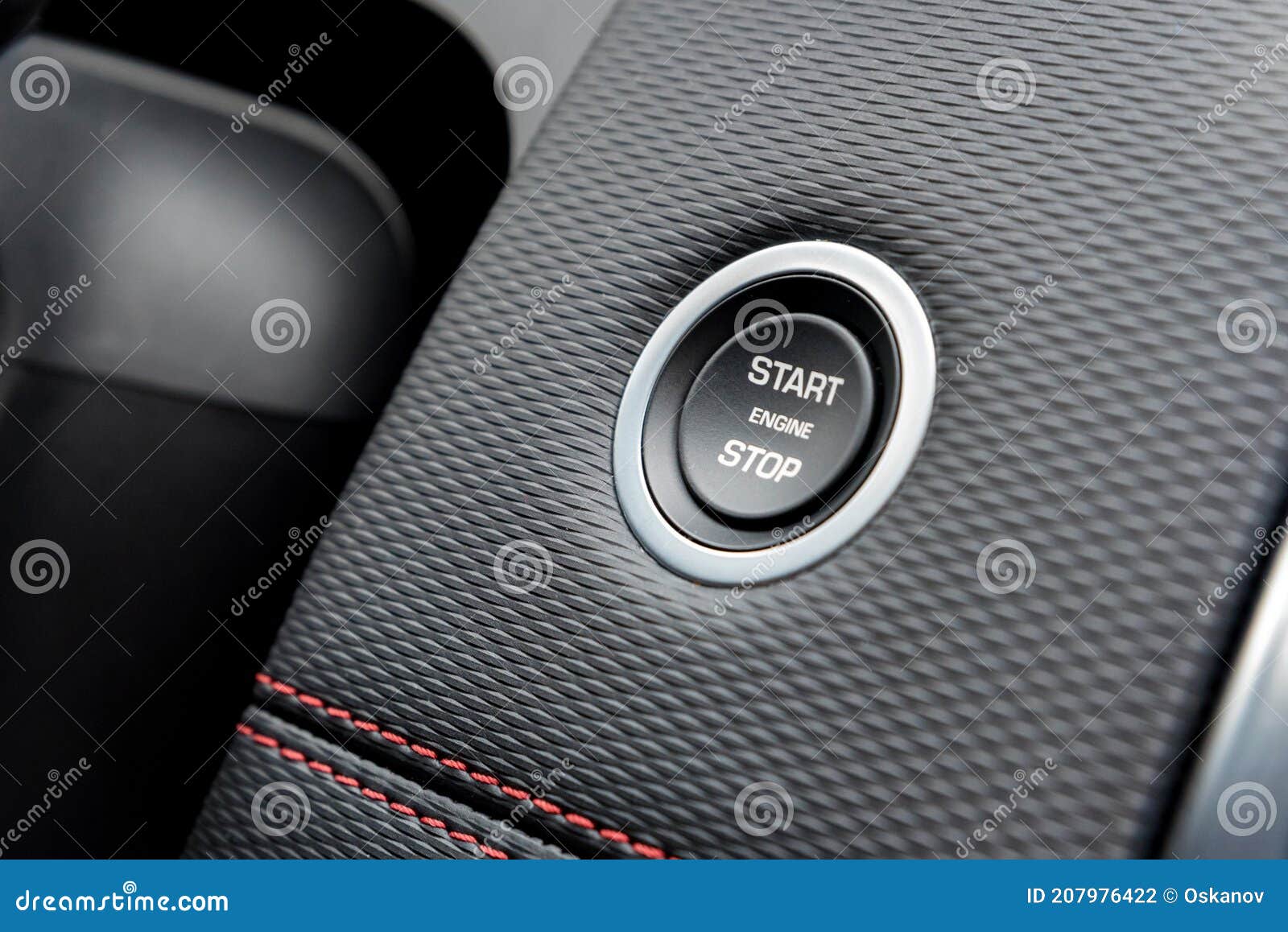 Engine Start Stop Button in Modern Car Close Stock Photo - Image of ...