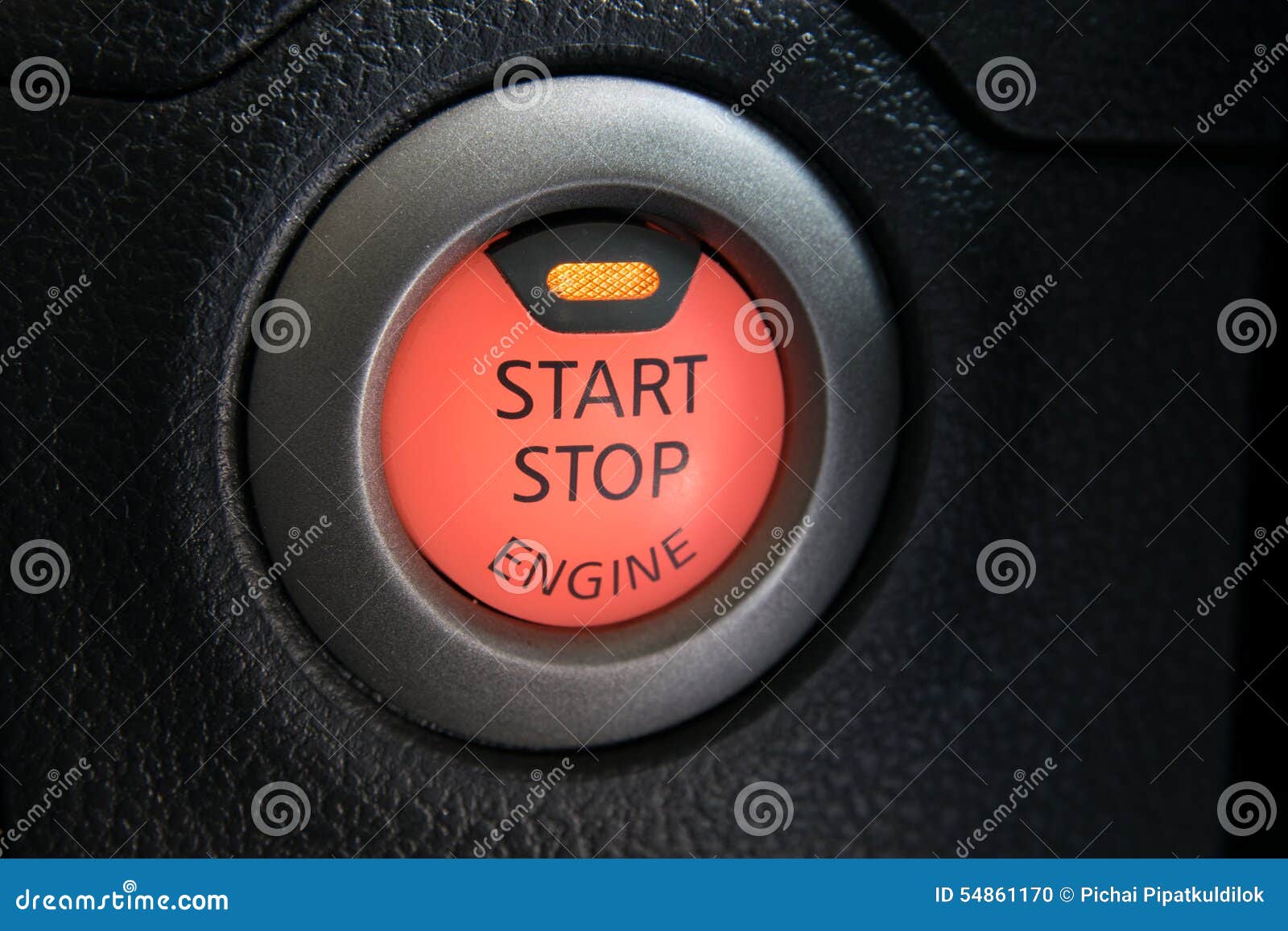Engine Start Stop Button from a Modern Car Interior Stock Photo - Image ...