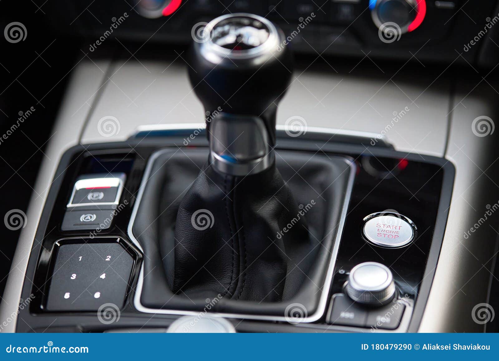 Engine Start and Stop Button of Modern and Luxury Car with Aout of ...