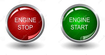 Engine Stop and Start Buttons Stock Vector - Illustration of icon ...