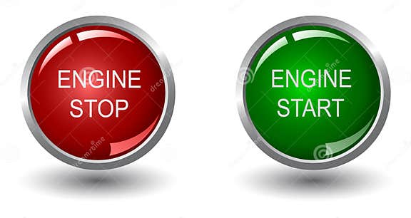 Engine Stop and Start Buttons Stock Vector - Illustration of icon ...