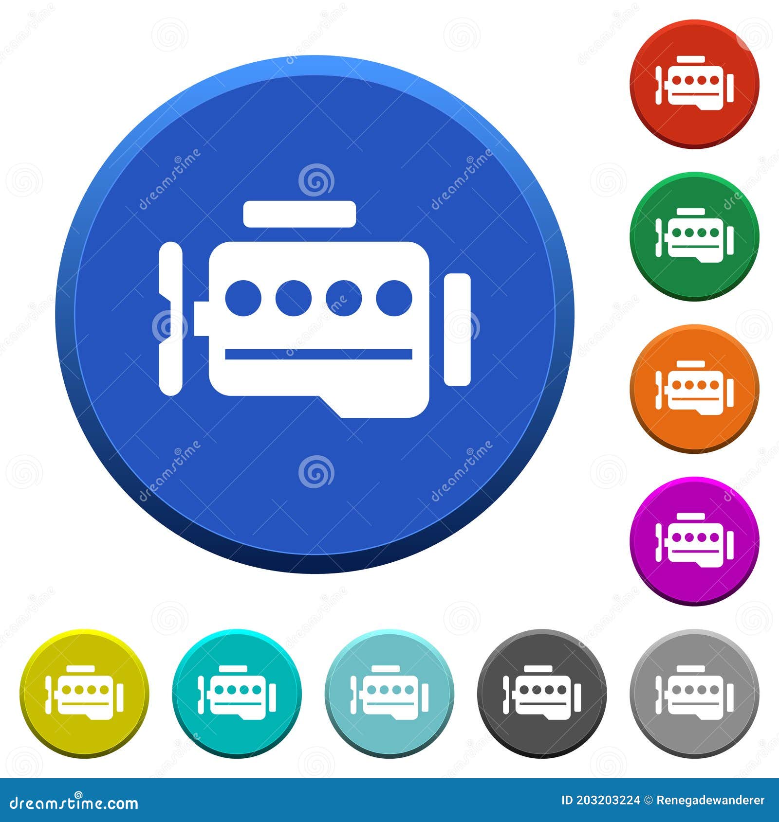 Engine Symbol Beveled Buttons Stock Vector - Illustration of turbo ...