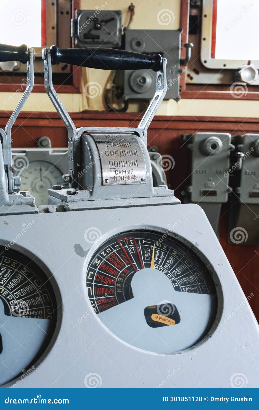 Engine Telegraph of an Old Icebreaker Stock Photo - Image of mechanism ...