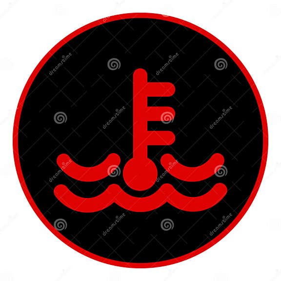 Engine Temperature Warning Light Symbol Sign, Vector Illustration ...