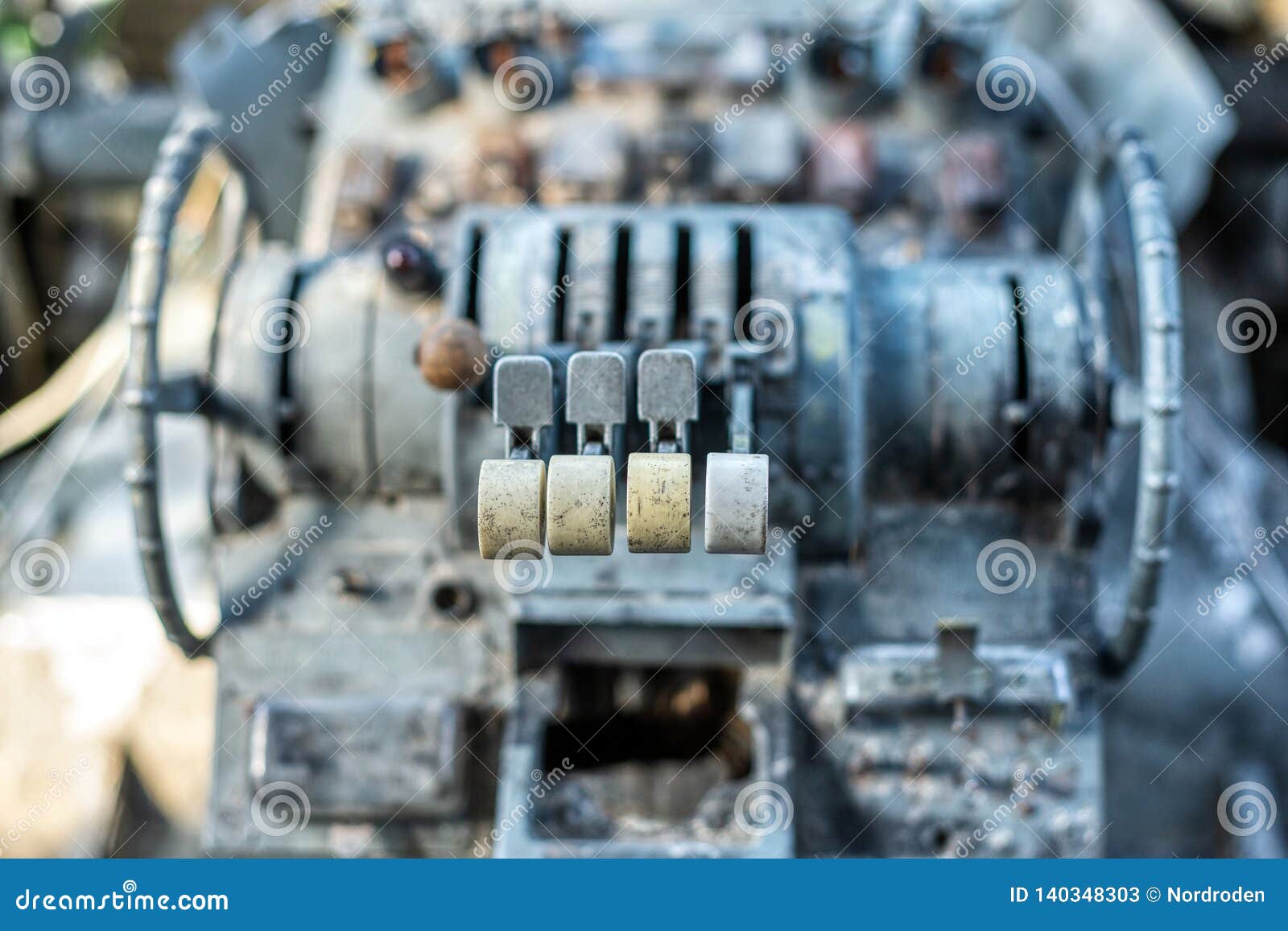 Engine Throttle Control Lever Stock Image - Image of airliner ...