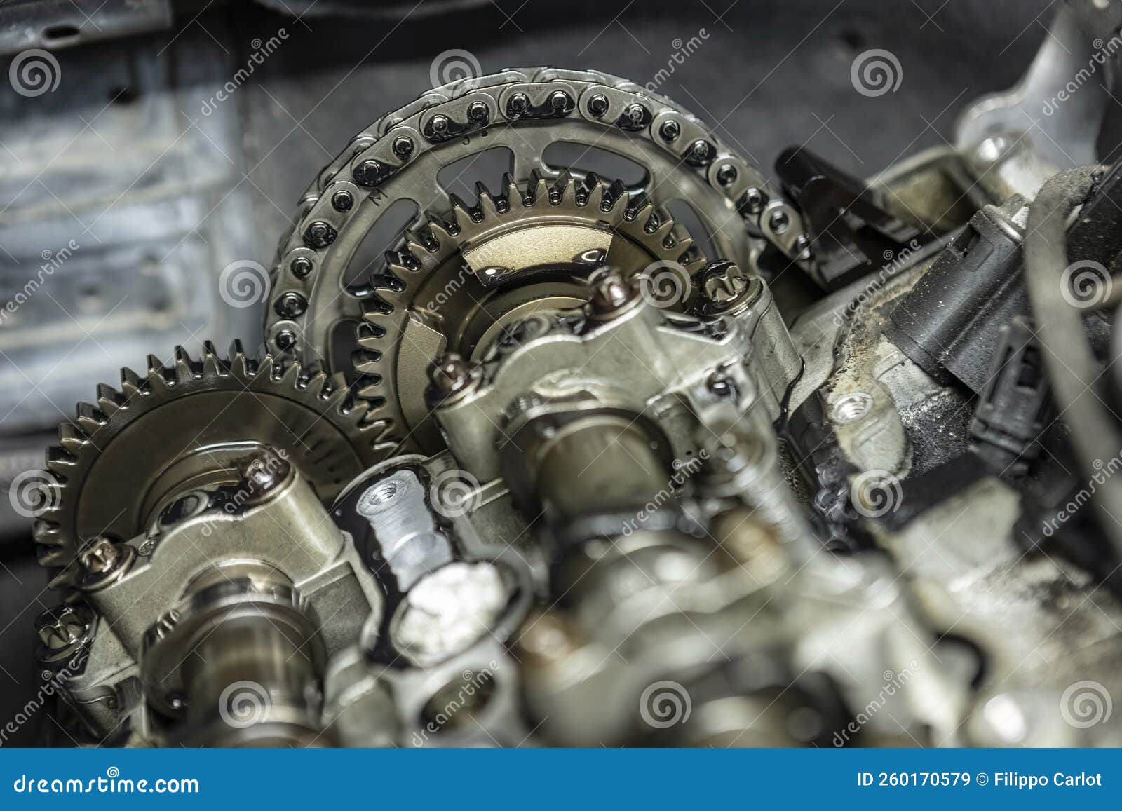 Engine timing chain stock image. Image of abstract, business - 260170579