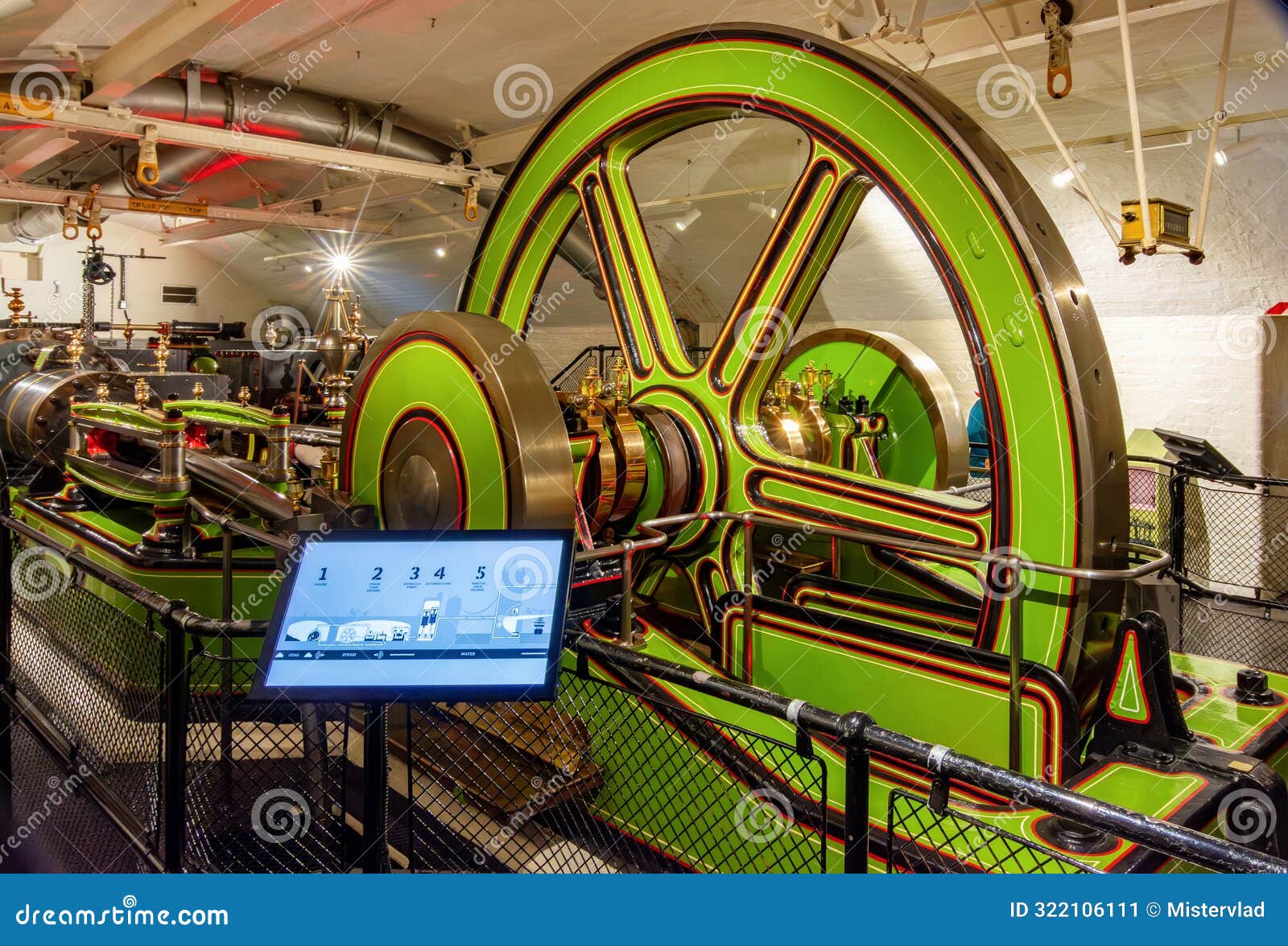 Engine in Tower Bridge Lifting Bridge Spans, London, UK Stock Image ...