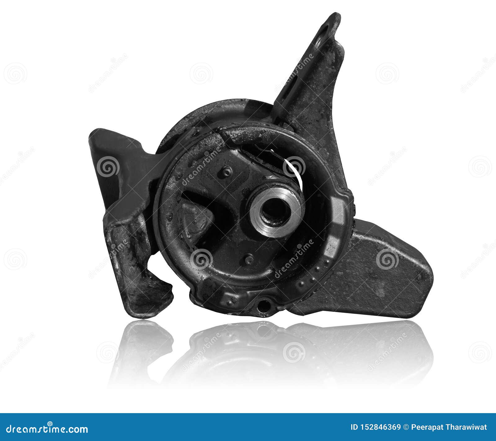 Engine And Transmission Gear Mount Of Car On Shadow Floor With White ...