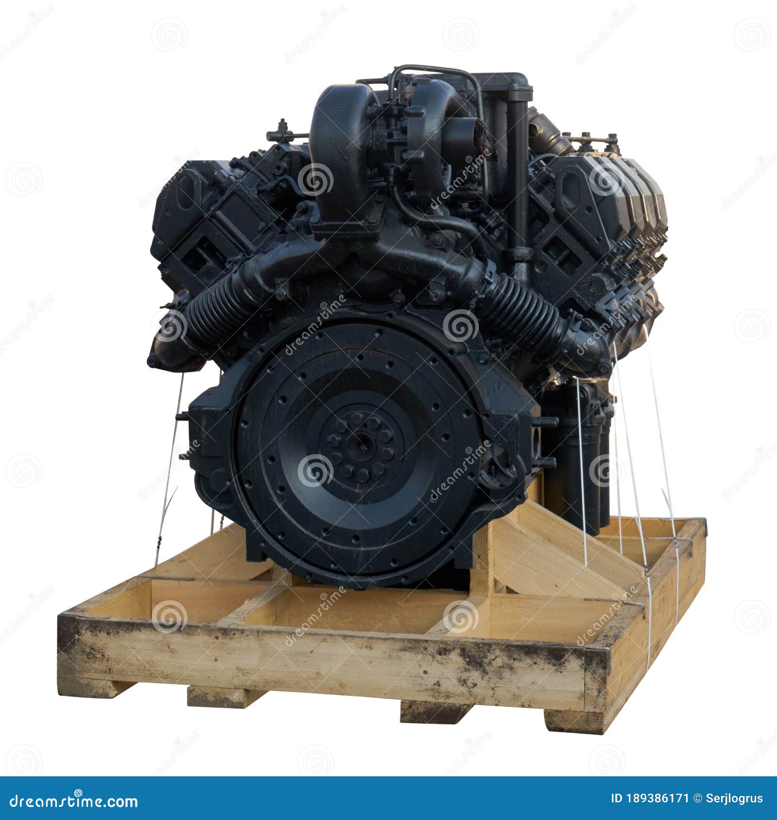 Engine on a Transport Pallet. Isolated Image Stock Image - Image of ...