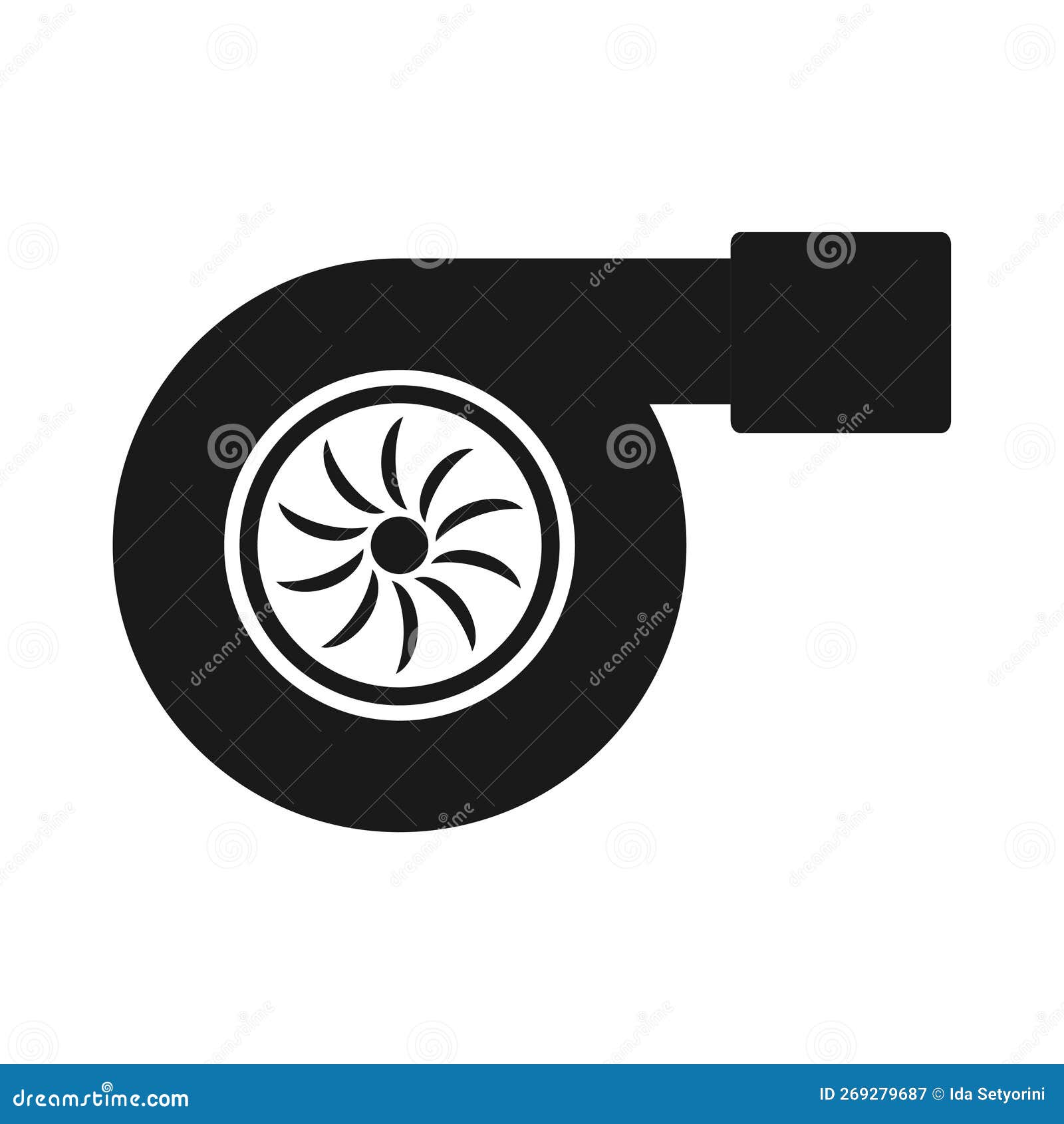Car Engine Turbo Symbol Concept In Cartoon Illustration Vector ...