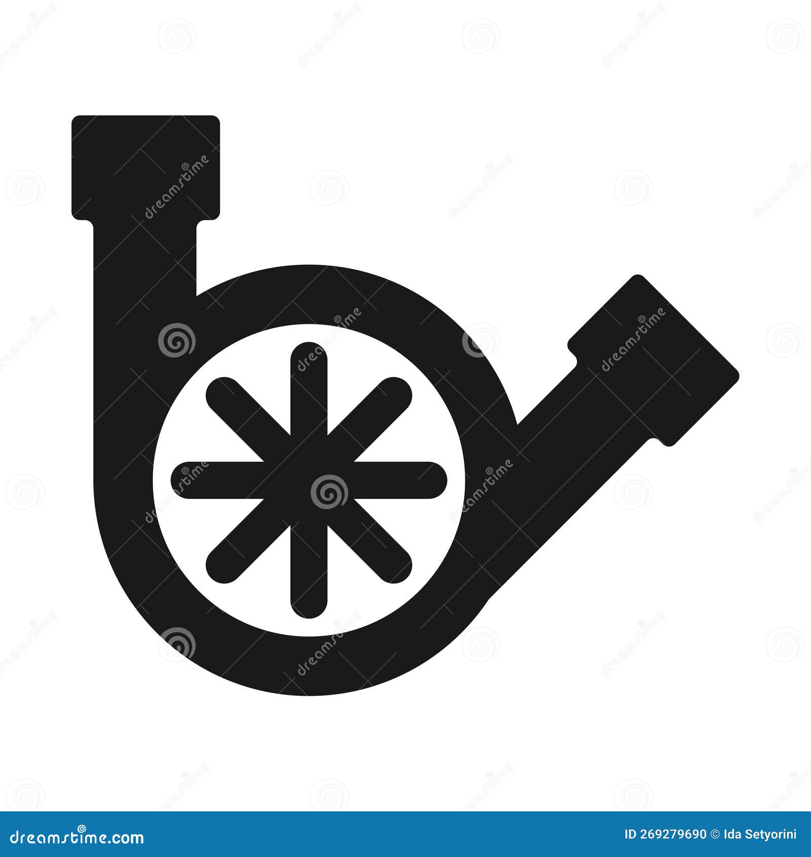 Car Engine Turbo Symbol Concept In Cartoon Illustration Vector ...