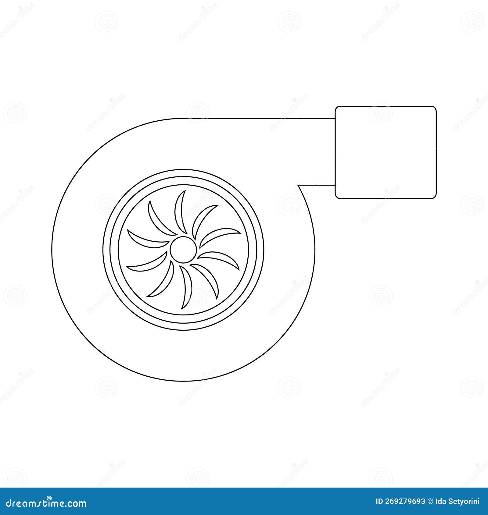 Car Engine Turbo Symbol Concept In Cartoon Illustration Vector ...