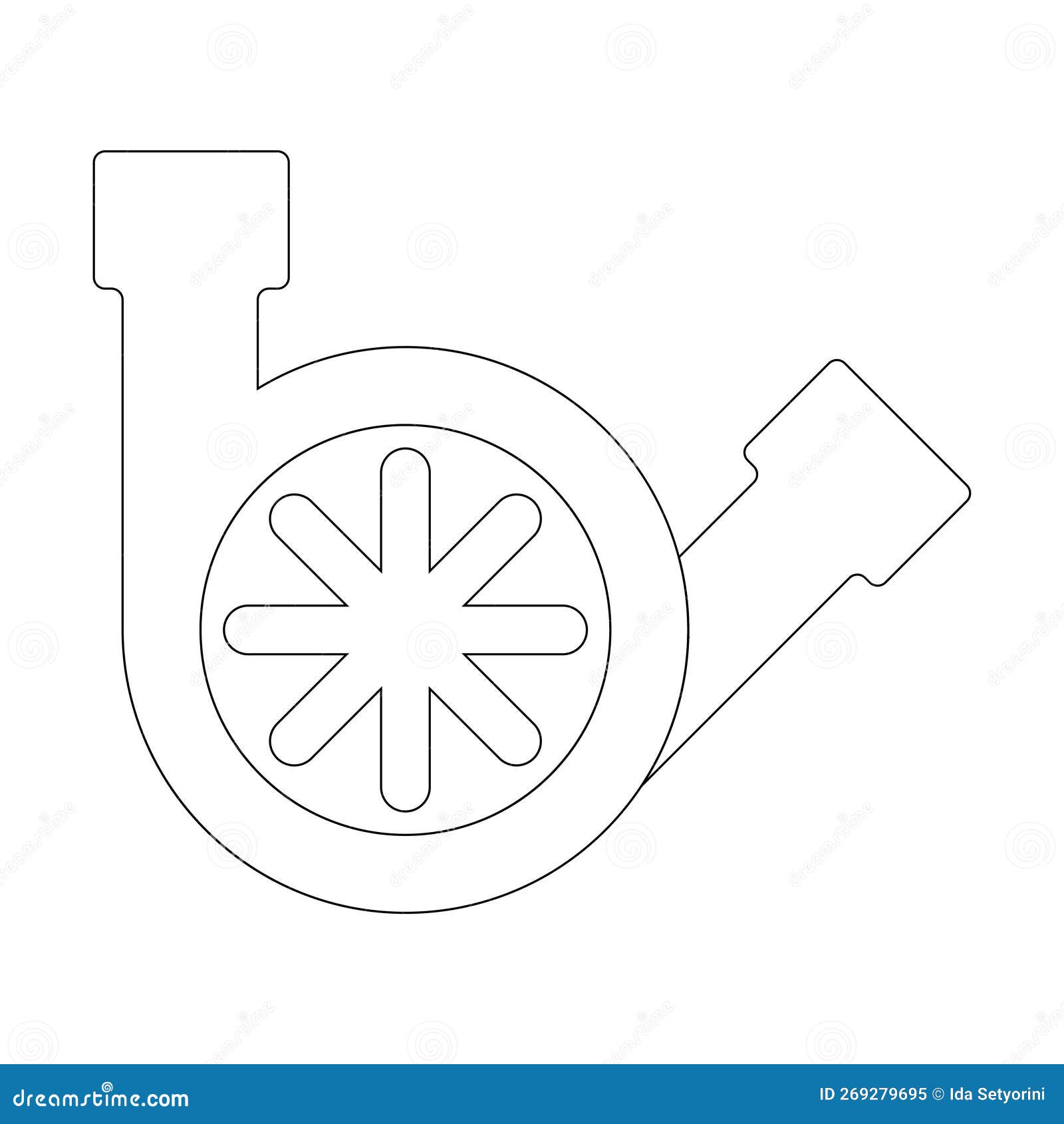 Car Engine Turbo Symbol Concept In Cartoon Illustration Vector ...