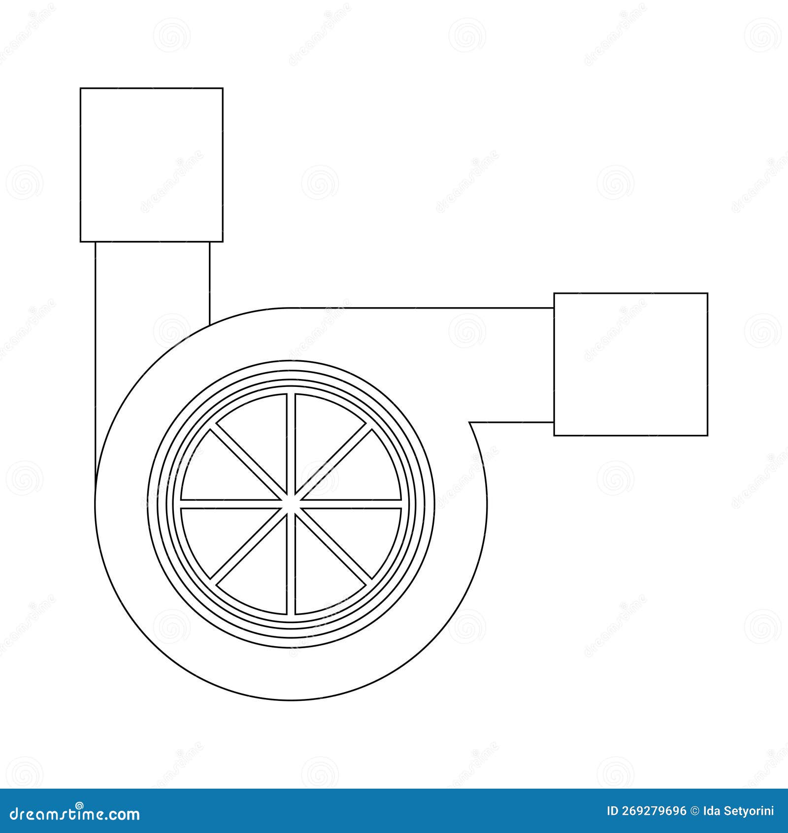 Car Engine Turbo Symbol Concept In Cartoon Illustration Vector ...