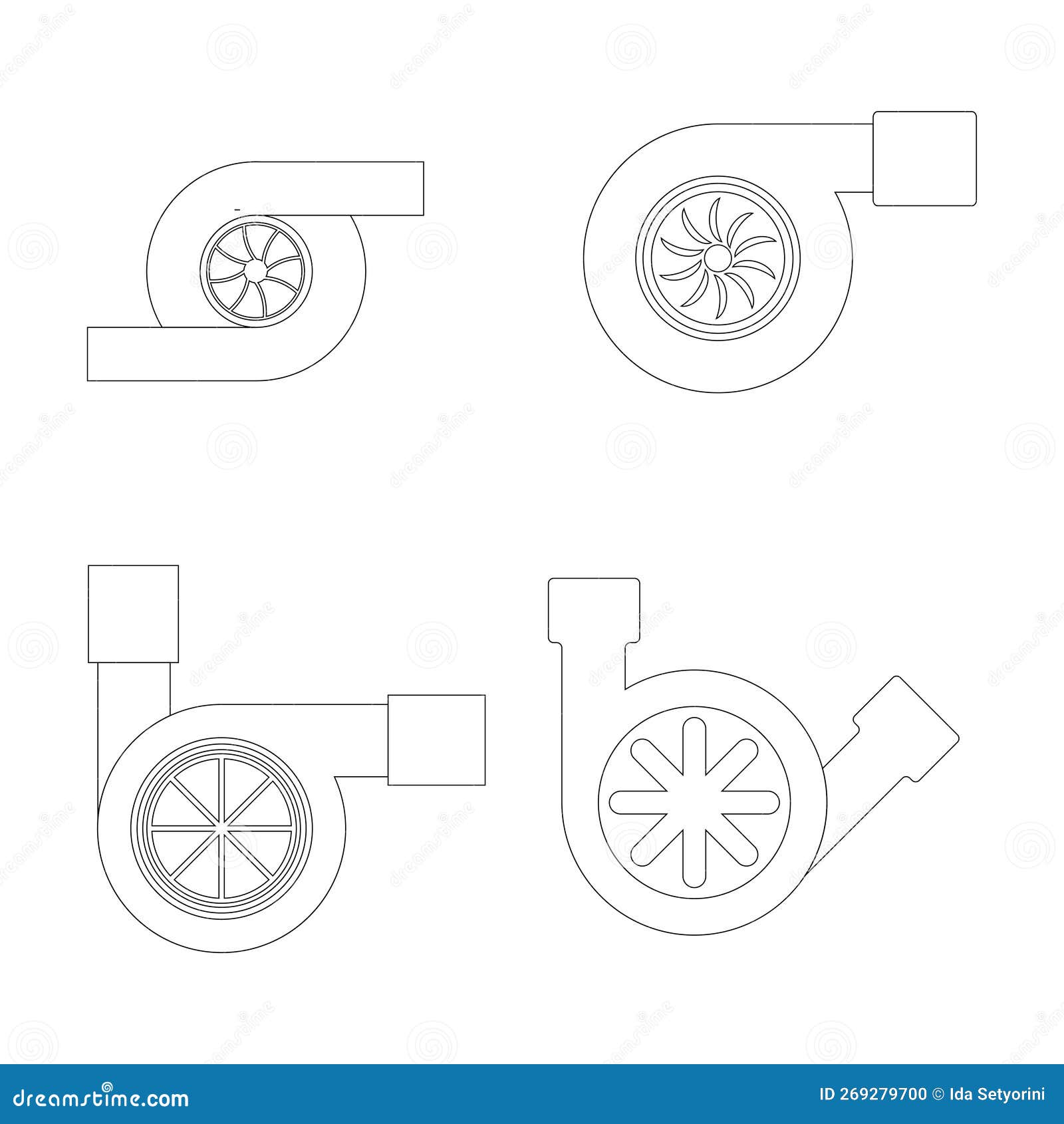 Car Engine Turbo Symbol Concept In Cartoon Illustration Vector ...