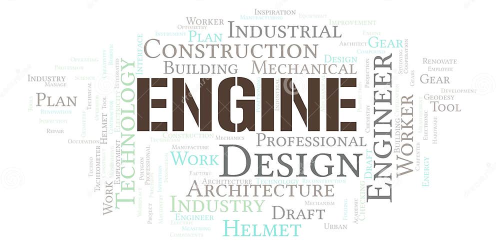 Engine Typography Word Cloud Create with the Text only Stock ...