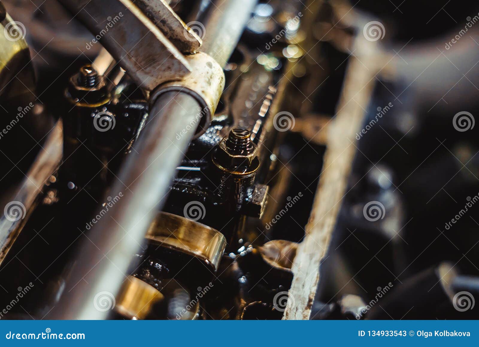 Engine valve in oil stock image. Image of fuel, machinery - 134933543