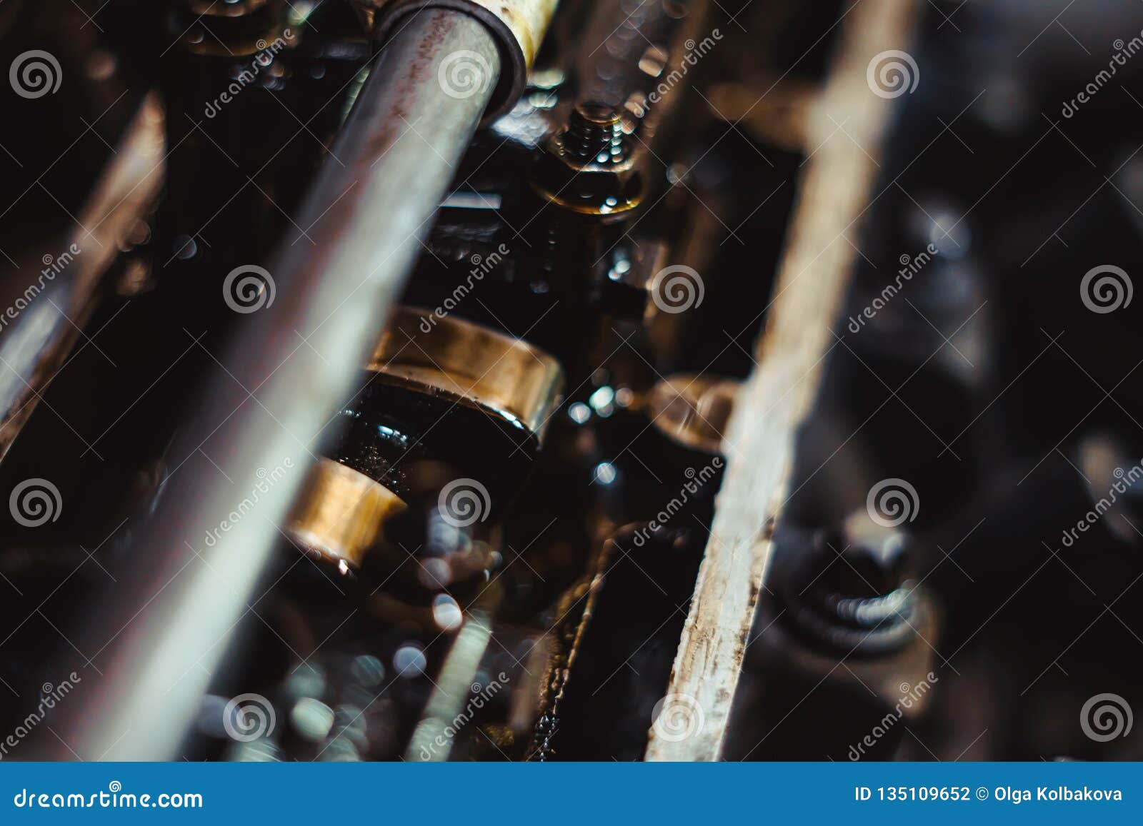 Engine valve in oil stock photo. Image of isolated, machinery - 135109652