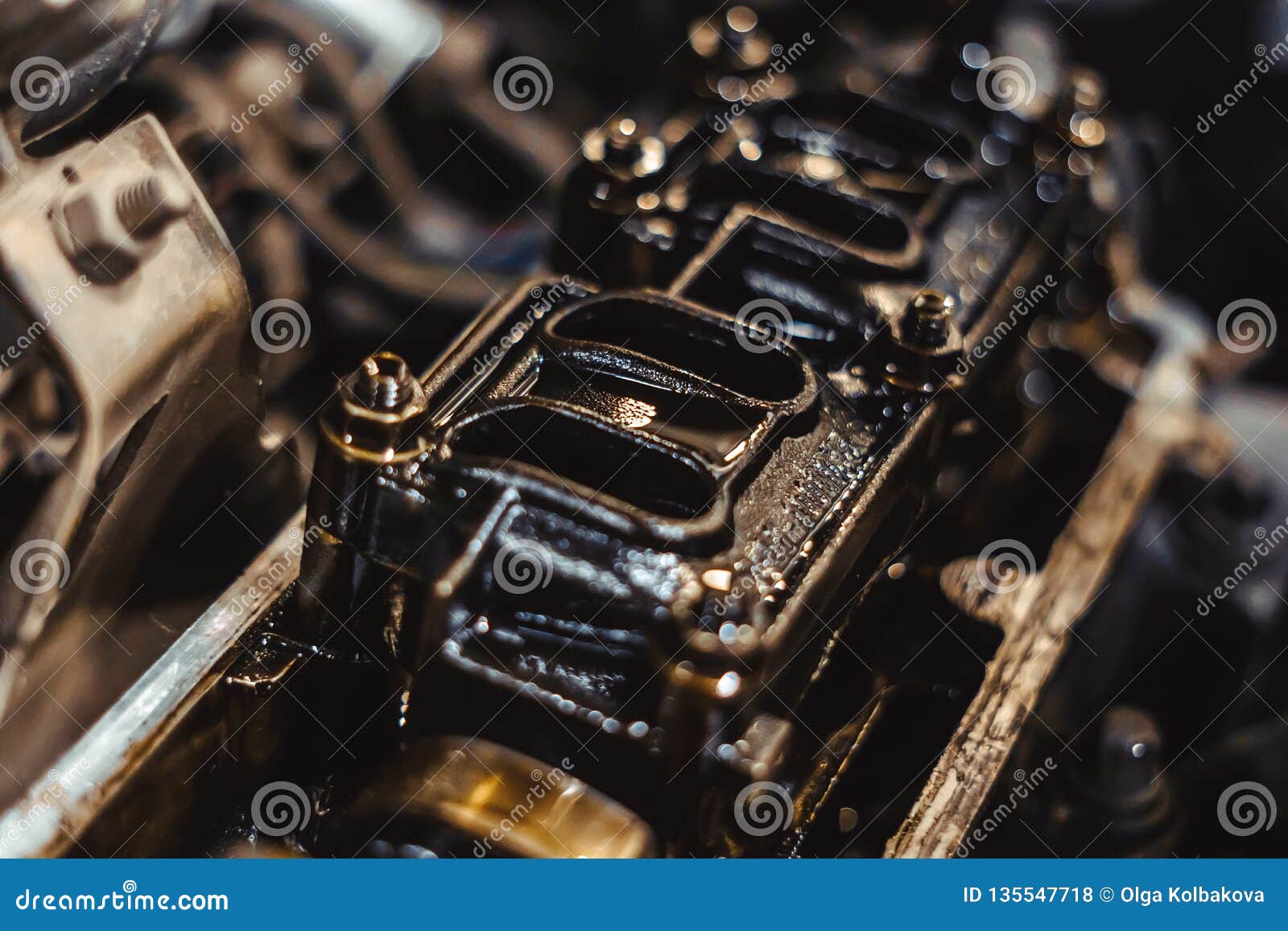 Engine valve in oil stock photo. Image of motor, isolated - 135547718